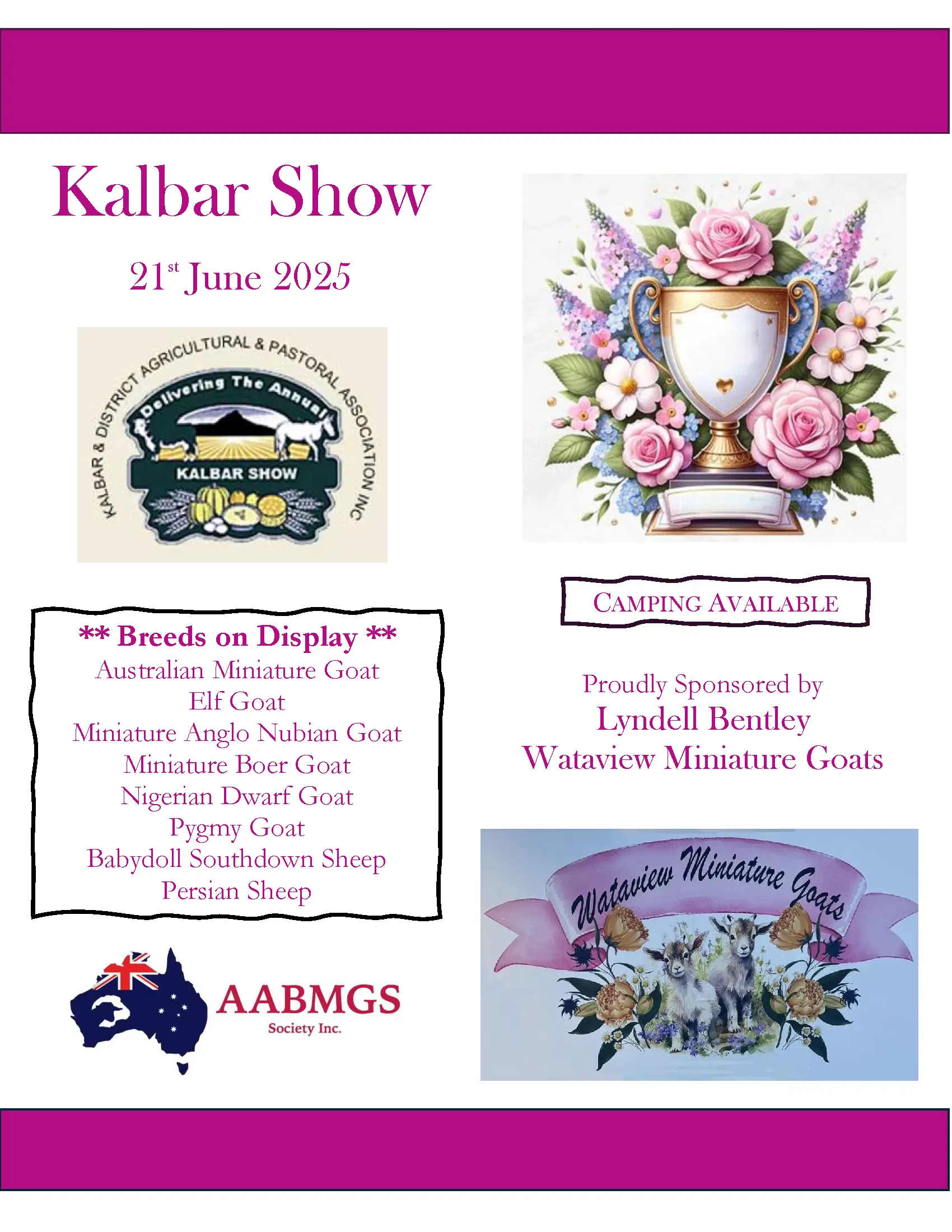 Kalbar Show 21st June 2025 - Australian All Breeds of Miniature Goat ...